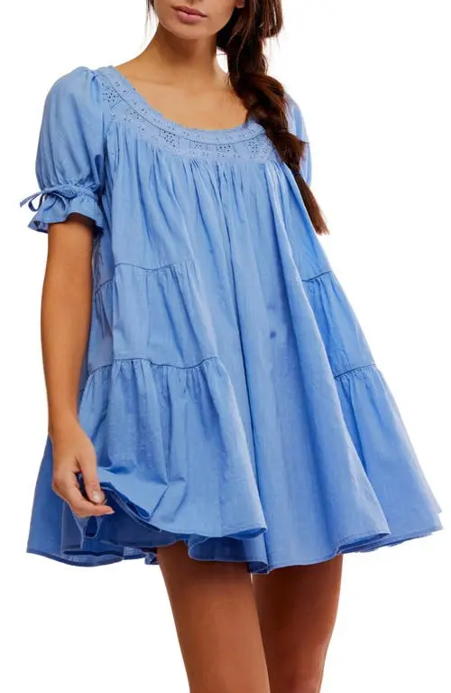 Free People Sandy Shores Cotton Mini Dress In Cornflower Blue - 45% Off |  Editorialist