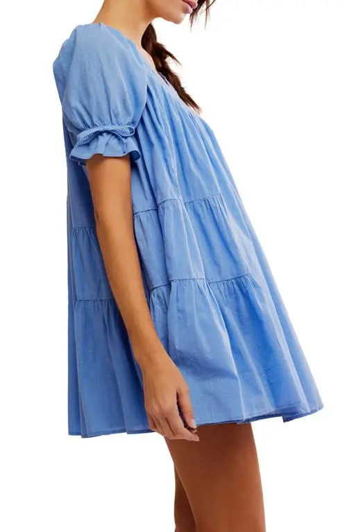 free people blue dress short ruffle sleeve mini dress Sachi Mini Dress by Free People in Blue, Size: S