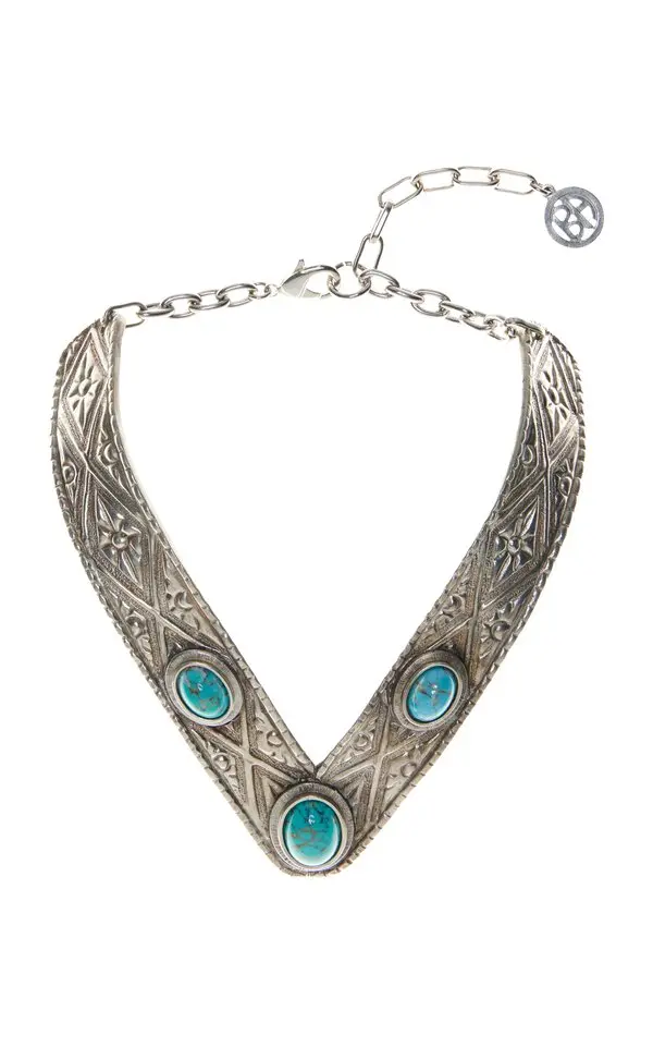 BEN-AMUN Turquoise Pendant Necklace - Silver