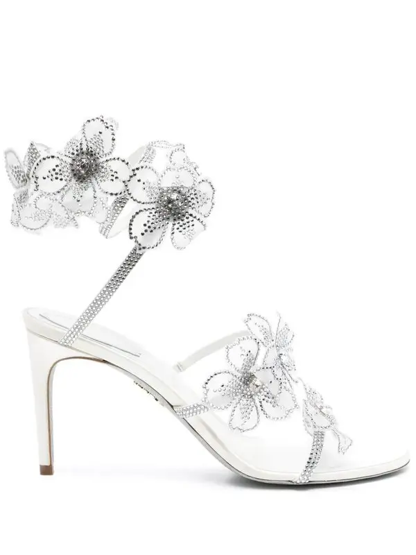 Rene Caovilla 80mm Floriane Sandals - Silver