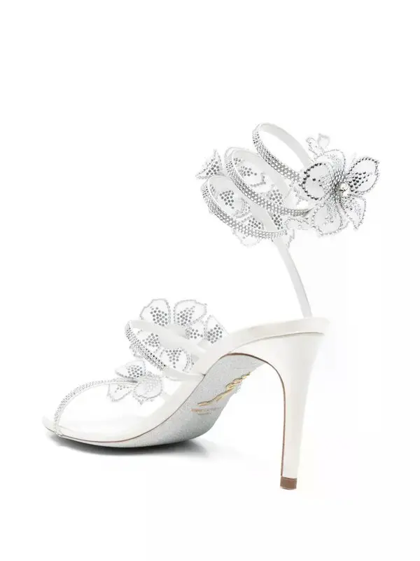 Rene Caovilla 80mm Floriane Sandals - Silver
