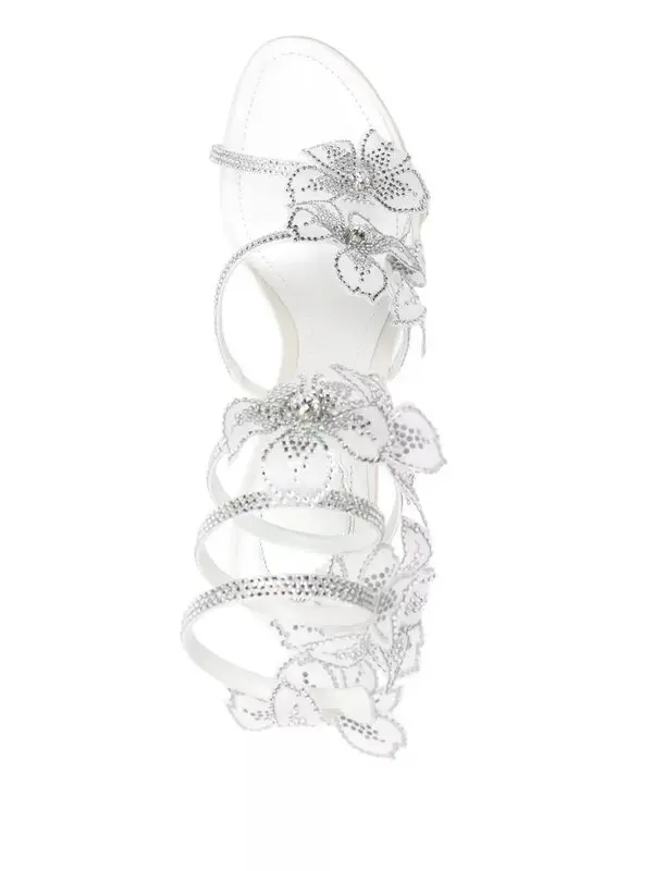 Rene Caovilla 80mm Floriane Sandals - Silver