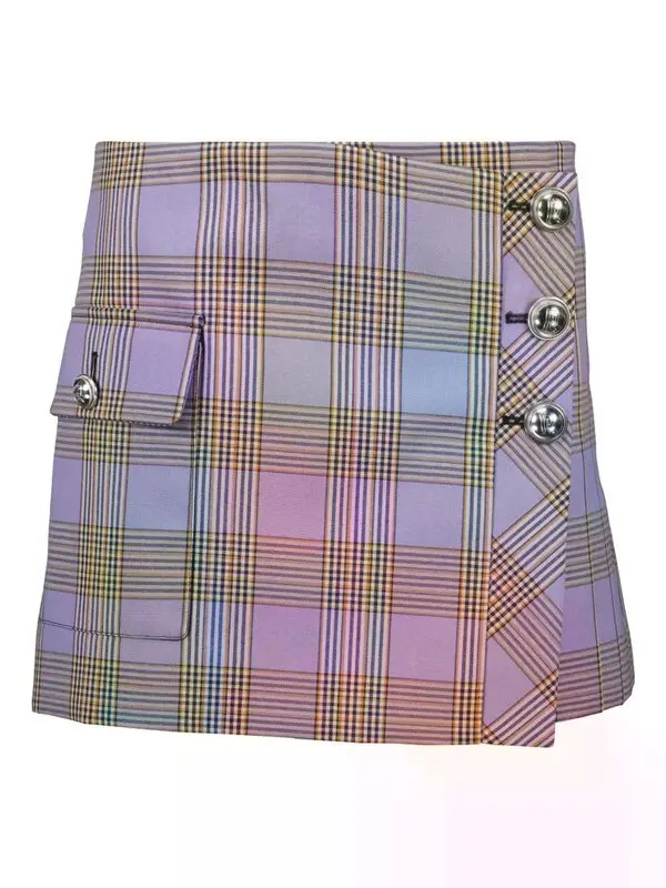 Rabanne Checked Pleated Mini Skirt