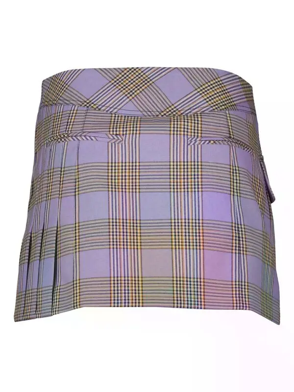 Rabanne Checked Pleated Mini Skirt