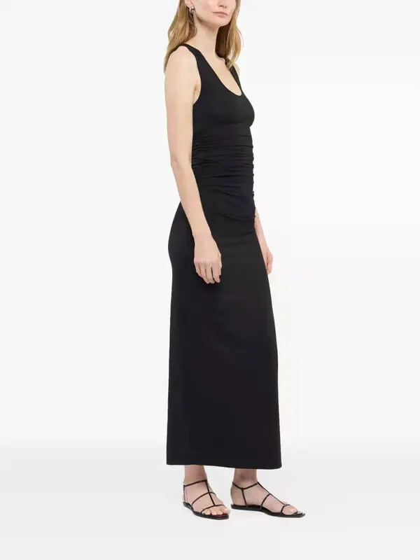 Another Tomorrow Ruched Tank Dress - Black