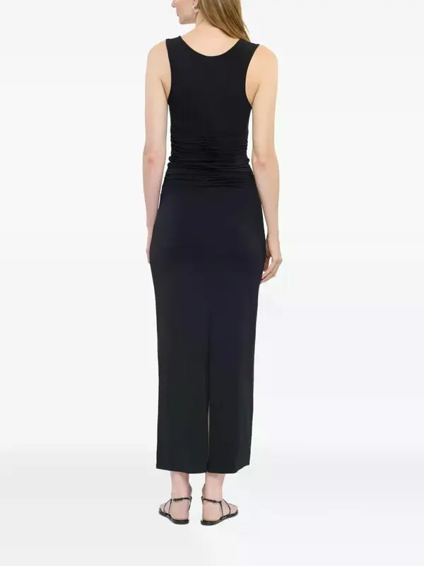 Another Tomorrow Ruched Tank Dress - Black