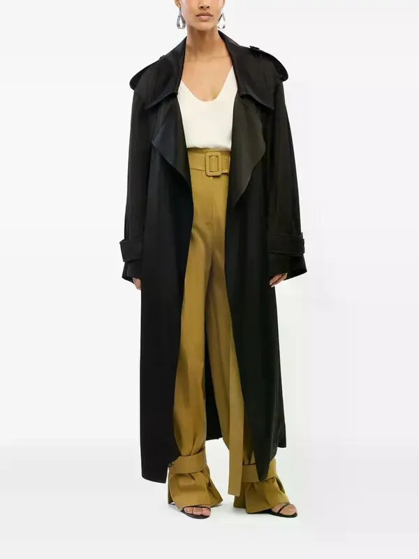 Another Tomorrow Satin-finish Trench Coat