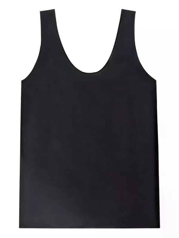 Another Tomorrow Silk Tank Top - Black