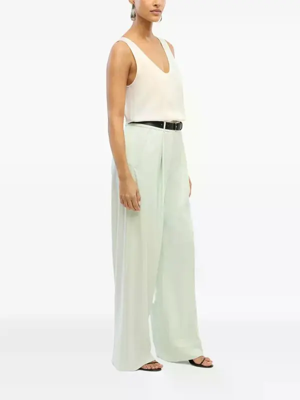 Another Tomorrow Wide-leg Trousers - Green