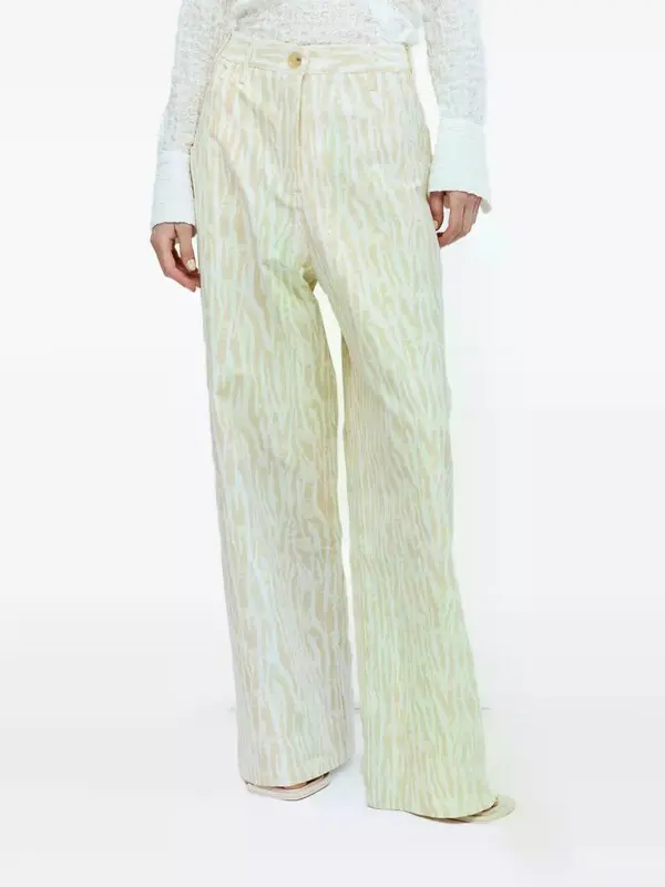 SONG FOR THE MUTE Zebra Print Trousers - Neutrals