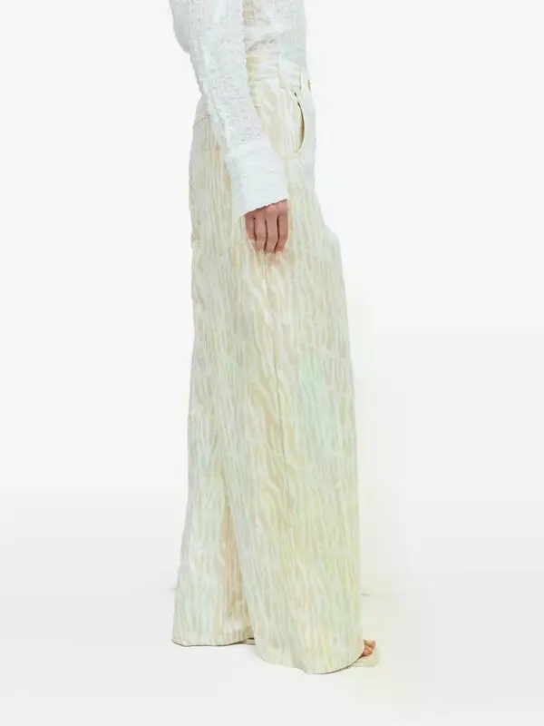 SONG FOR THE MUTE Zebra Print Trousers - Neutrals