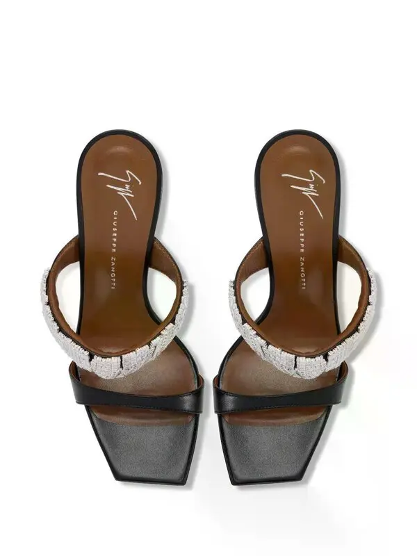 GIUSEPPE ZANOTTI 105mm Tiara Rhinestone-embellished Leather Sandals