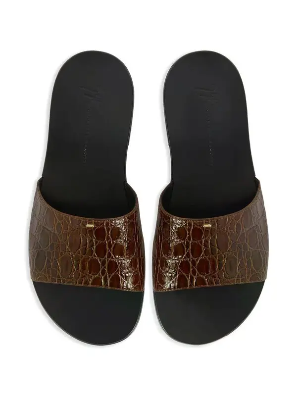 GIUSEPPE ZANOTTI Adrien Leather Sandals - Brown