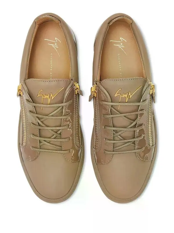 GIUSEPPE ZANOTTI Frankie Double-zip Low-top Sneakers - Neutrals