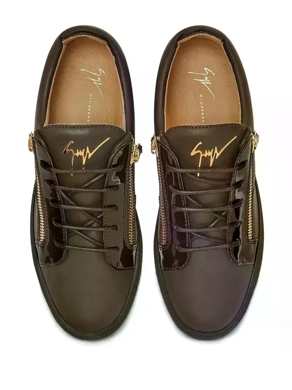 GIUSEPPE ZANOTTI Frankie Double-zip Low-top Sneakers - Brown