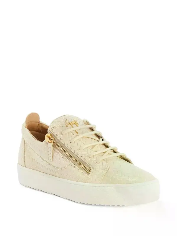 GIUSEPPE ZANOTTI Frankie Double-zip Low-top Sneakers - Neutrals