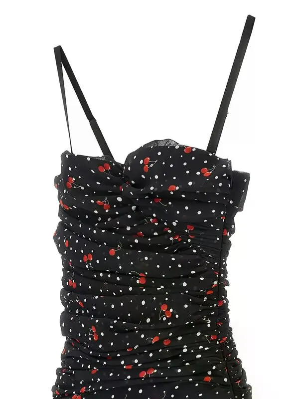 DES_PHEMMES Ruched Polka-dot Dress