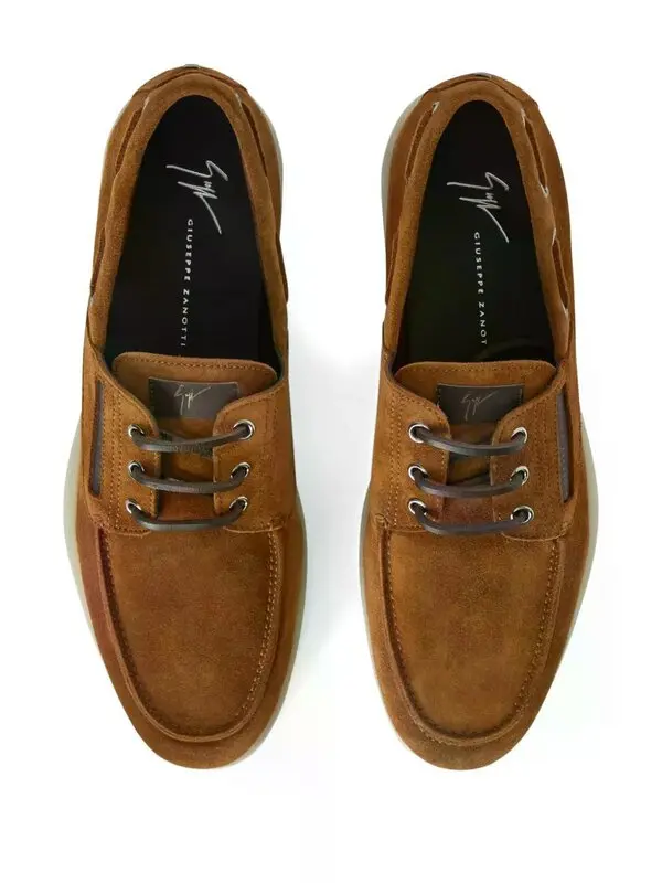 GIUSEPPE ZANOTTI Suede Boat Shoes - Brown