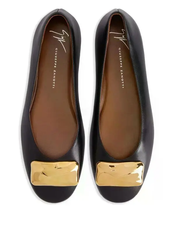 GIUSEPPE ZANOTTI Georgia Stone Ballet Flats - Black