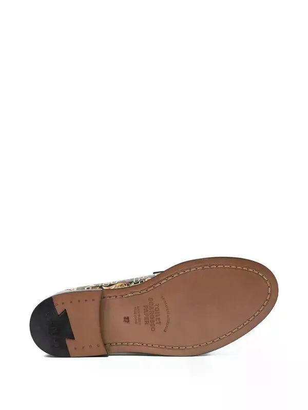 SCAROSSO Graphic-print Loafers - Black