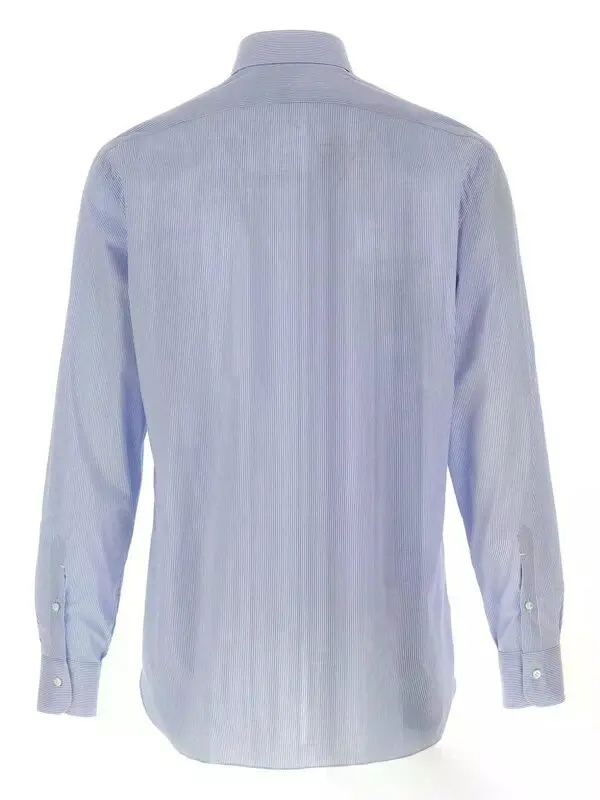 BARBA NAPOLI Striped Button-up Shirt - Blue
