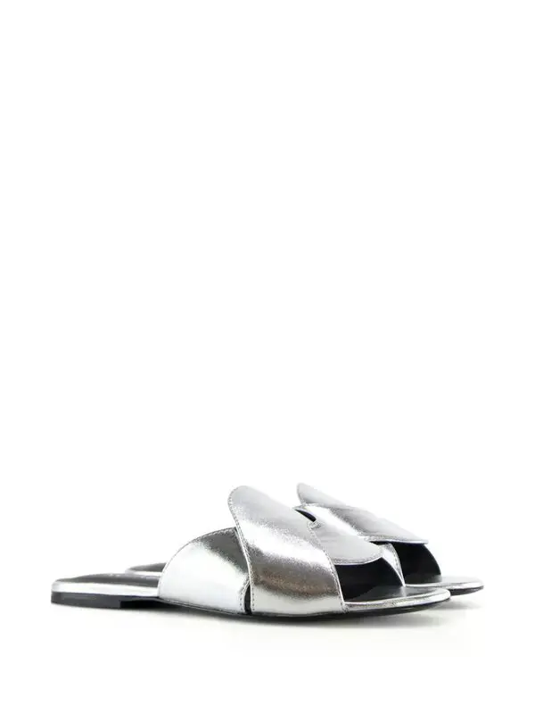 NOTABENE Fanny Metallic Slides - Silver