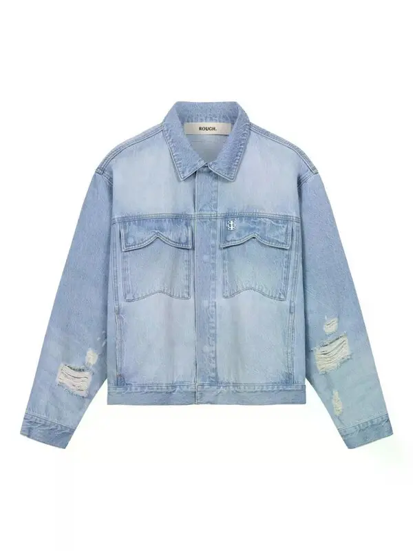 ROUGH. Distressed Denim Trucker Jacket