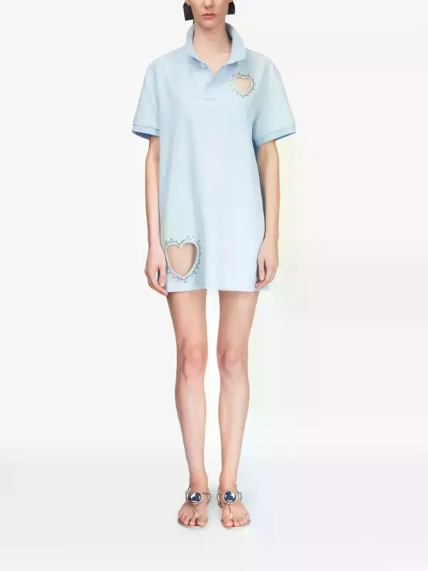 AREA Crystal-embellished Cut-out Minidress