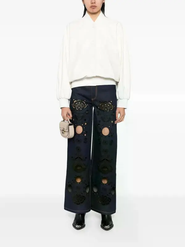 Cynthia Rowley Downtown Leather Bomber Jacket - Neutrals