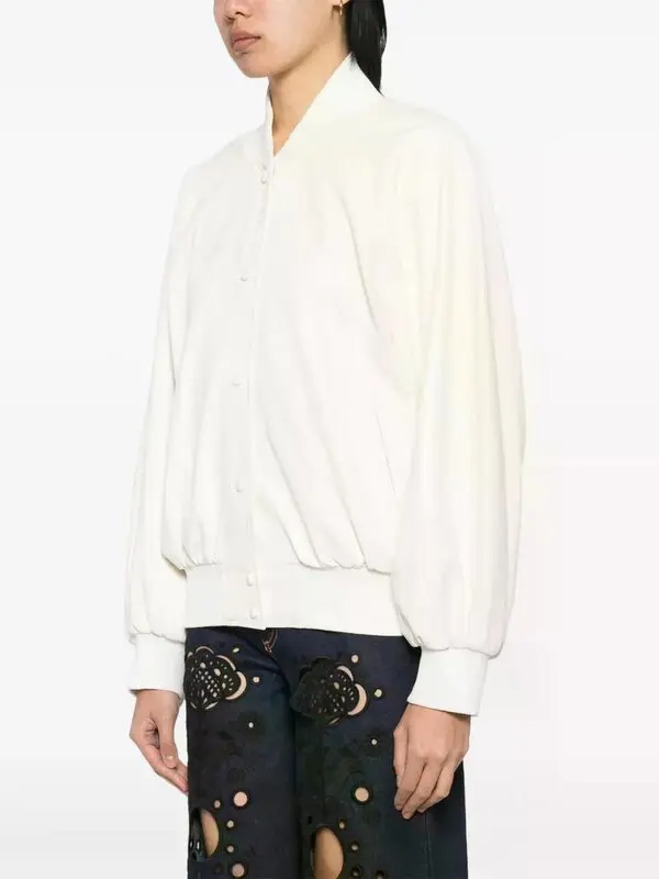 Cynthia Rowley Downtown Leather Bomber Jacket - Neutrals