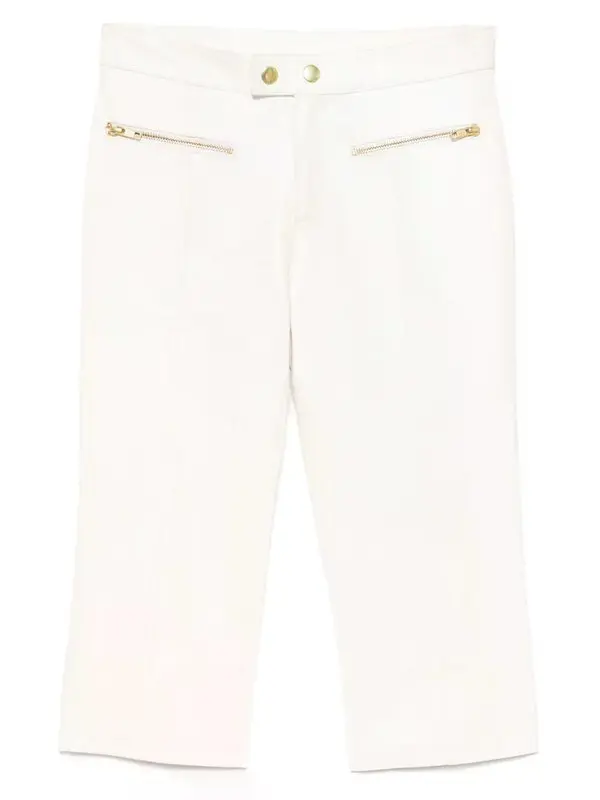 Cynthia Rowley Downtown Leather Cropped Trousers - Neutrals