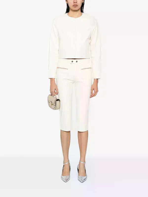Cynthia Rowley Downtown Leather Cropped Trousers - Neutrals