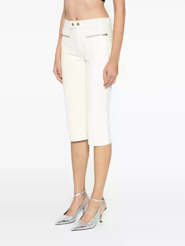 Cynthia Rowley Downtown Leather Cropped Trousers - Neutrals