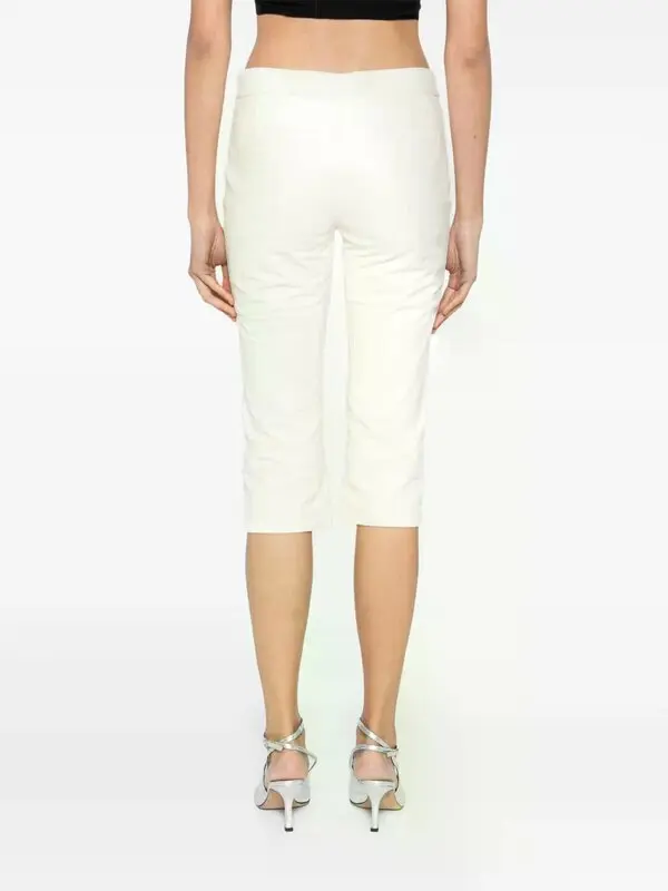 Cynthia Rowley Downtown Leather Cropped Trousers - Neutrals