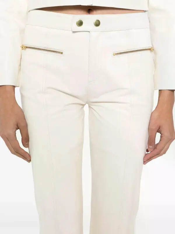 Cynthia Rowley Downtown Leather Cropped Trousers - Neutrals