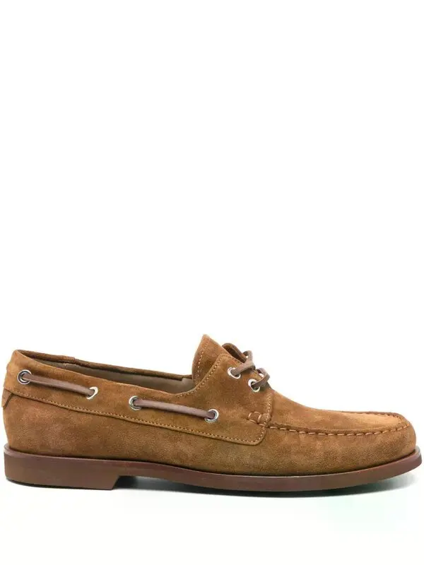 GIANVITO ROSSI Suede Boat Shoes - Brown