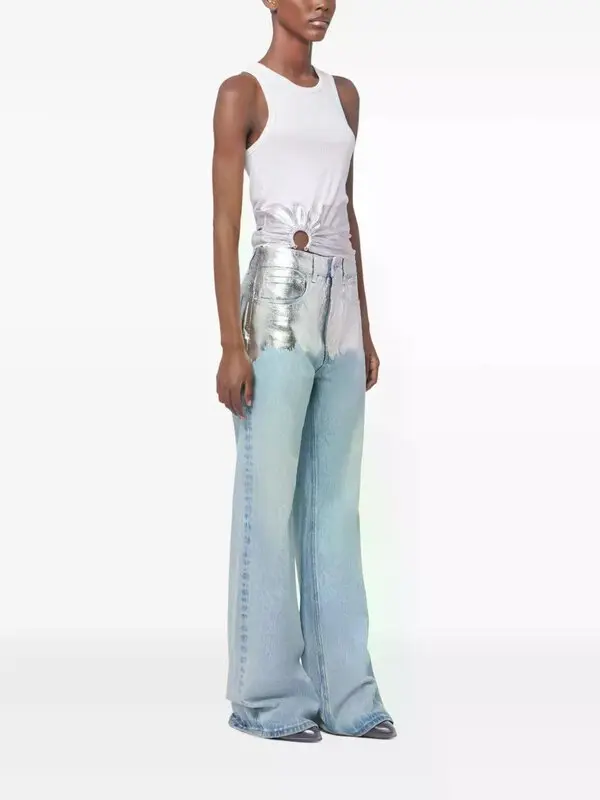 Rabanne Metallic Detailing Straight Leg Jeans
