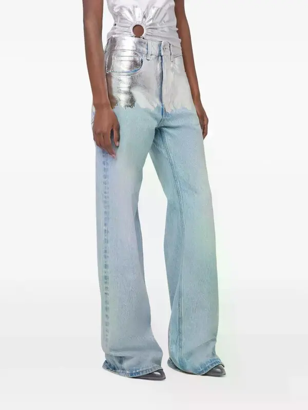 Rabanne Metallic Detailing Straight Leg Jeans