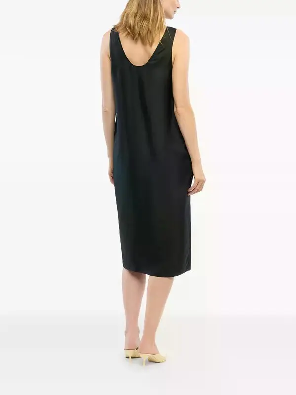 Another Tomorrow Silk Tank Dress - Black