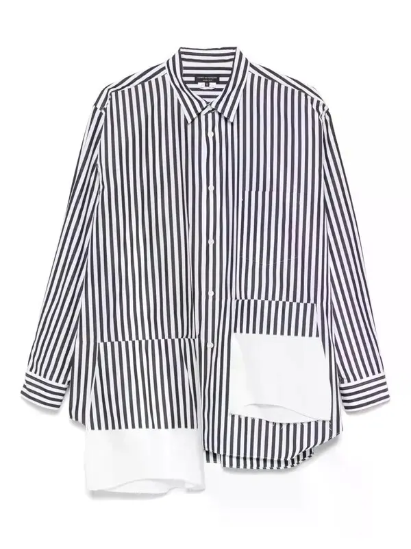 Comme Des Garçons Asymmetric Striped Shirt - Black
