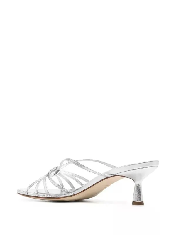 AeydĒ Abby Leather Heeled Sandals - Silver