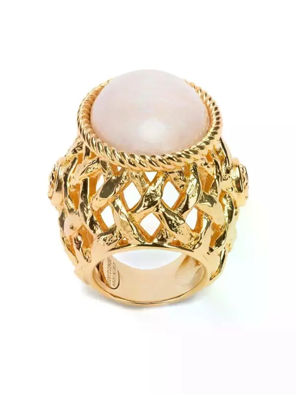 Roberto Cavalli Lattice Ring - Gold