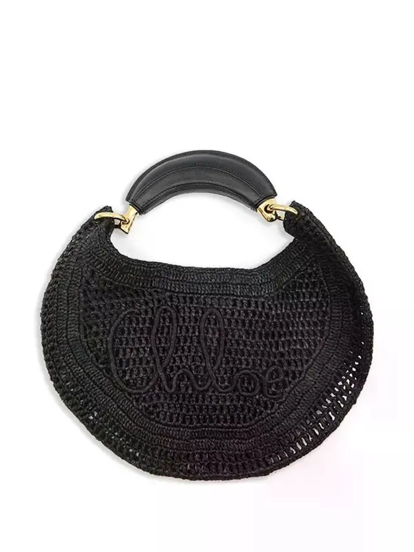 Chloé Woven Raffia Bag - Black