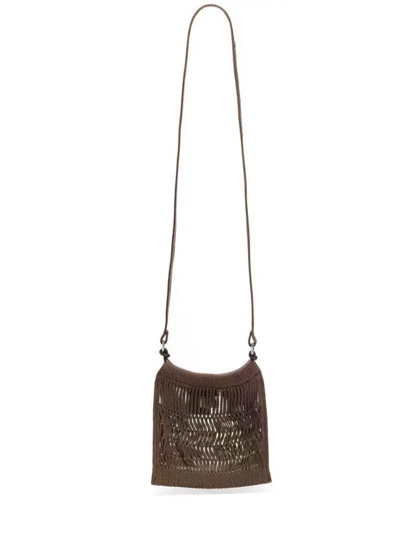LEMAIRE Mini Crossbody Filt Net Bag - Brown