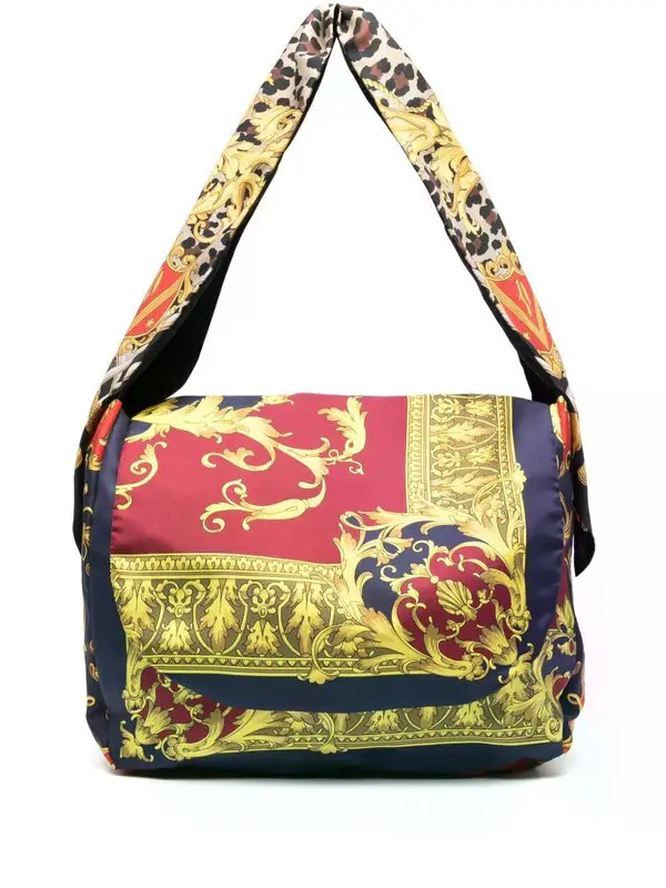 Junya Watanabe Mix-print Shoulder Bag - Blue