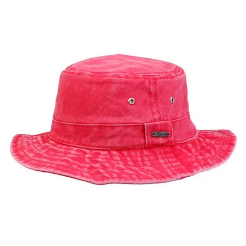 WIGENS Washed Cotton Bucket Hat - Red