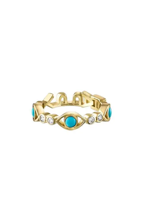 EDEN PRESLEY Tattoo Candy Band Ring - Yellow Gold/ Diamond