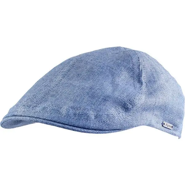 WIGENS Linen Pub Cap With Curved Peak - Denim Blue