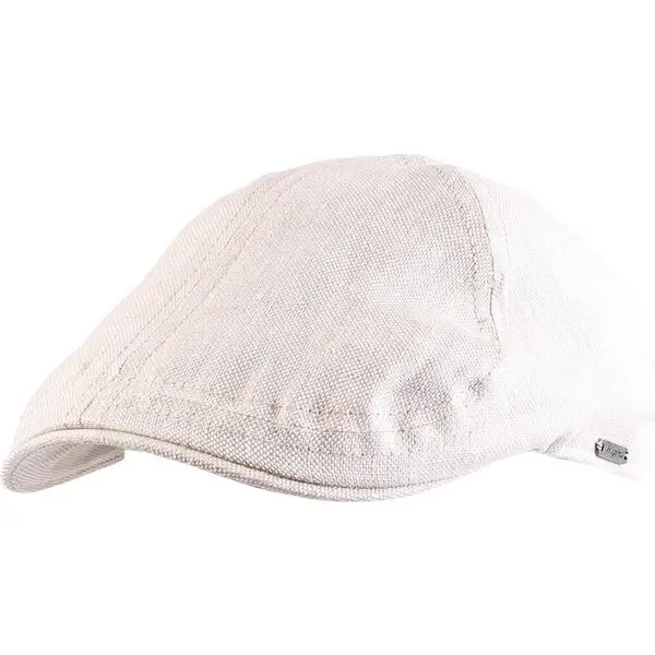WIGENS Linen Pub Cap With Curved Peak - Sand