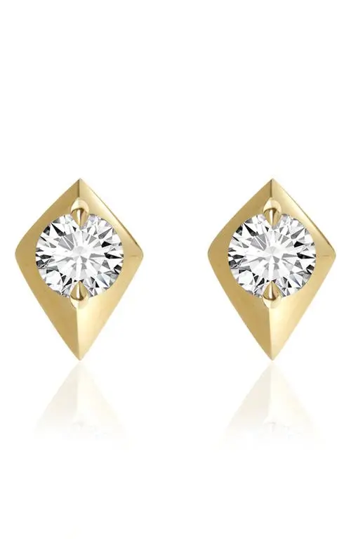 VALANI ATELIER Elegance Diamond Geometric Stud Earrings - 14k Yellow Gold